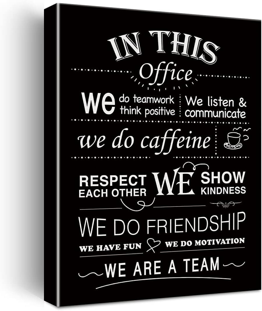 In This Office We Do Teamwork Motivational Quotes Framed Canvas Wall ...