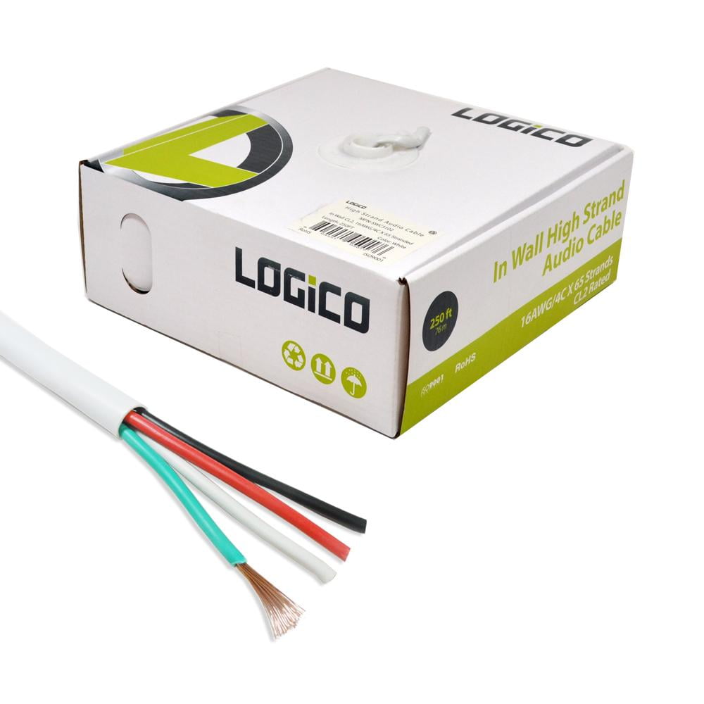 In Wall Audio Speaker Wire 16/4 16AWG 4 Conductor Speaker Wire Bulk ...