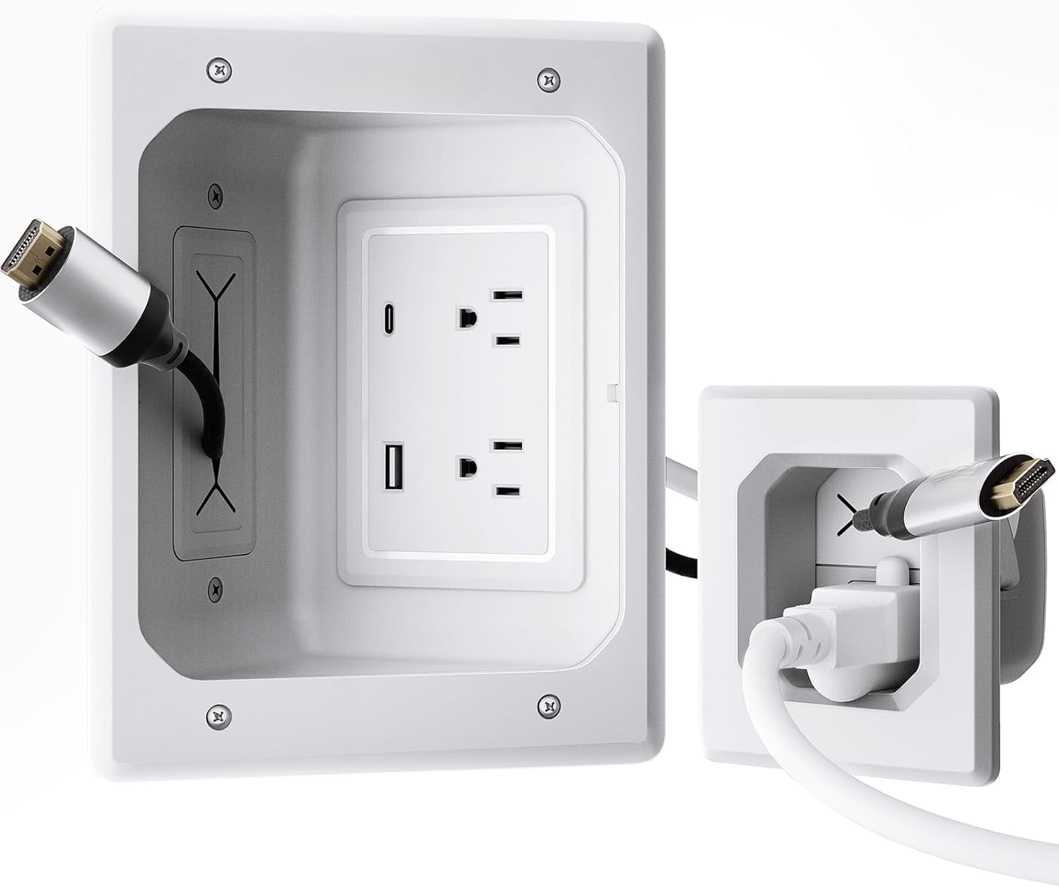 In-Wall Cable Management Kit for Wall Mounted TV – Cord Hider with AC ...