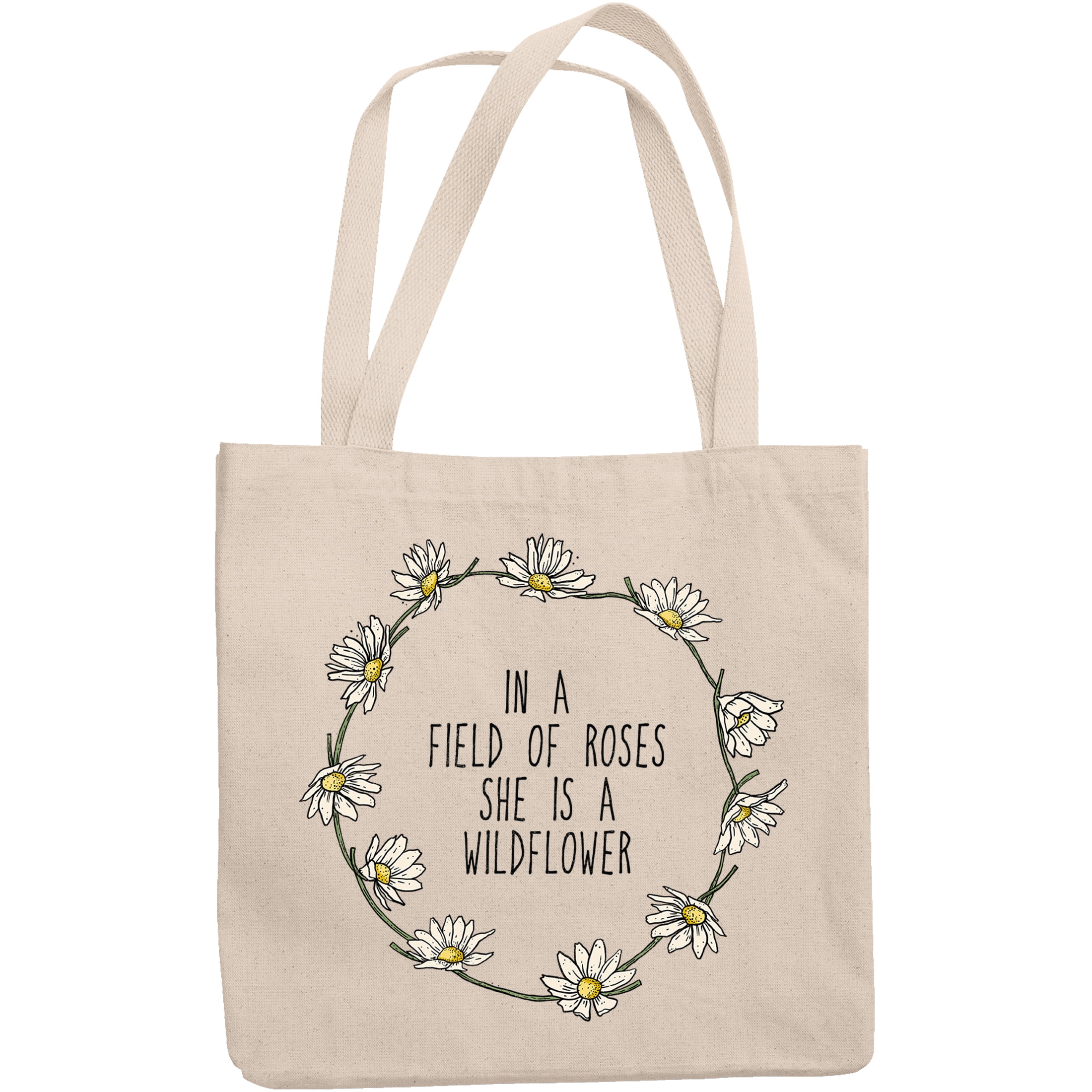 In a Field of Roses, She Is a Wildflower Quote with a Flower Wreath Art ...