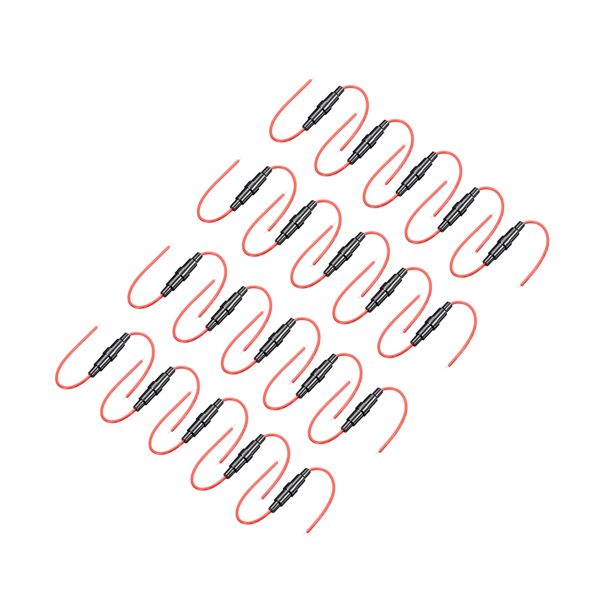 In-line Screw Type Fuse Holder 22 Gauge AWG 20Pcs for 5mm x 20mm Tube ...