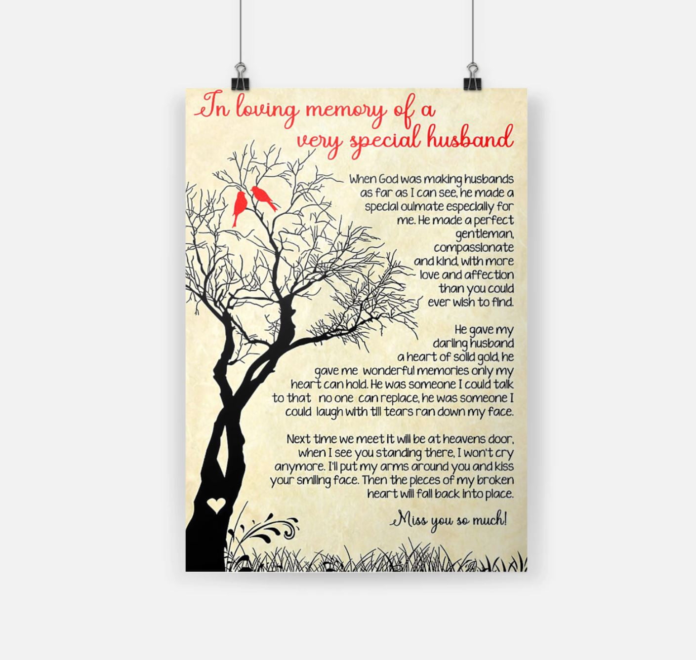 In loving memory of a very special husband poster 11 x 17 Inch Poster ...