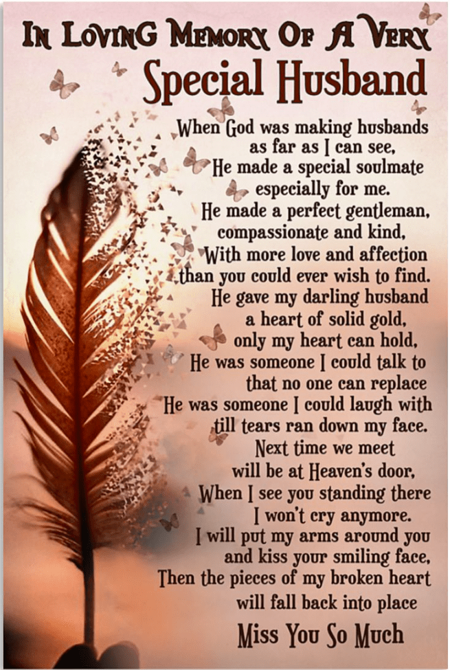 In loving memory of a very special husband poster 24 x 36 Inch Poster ...