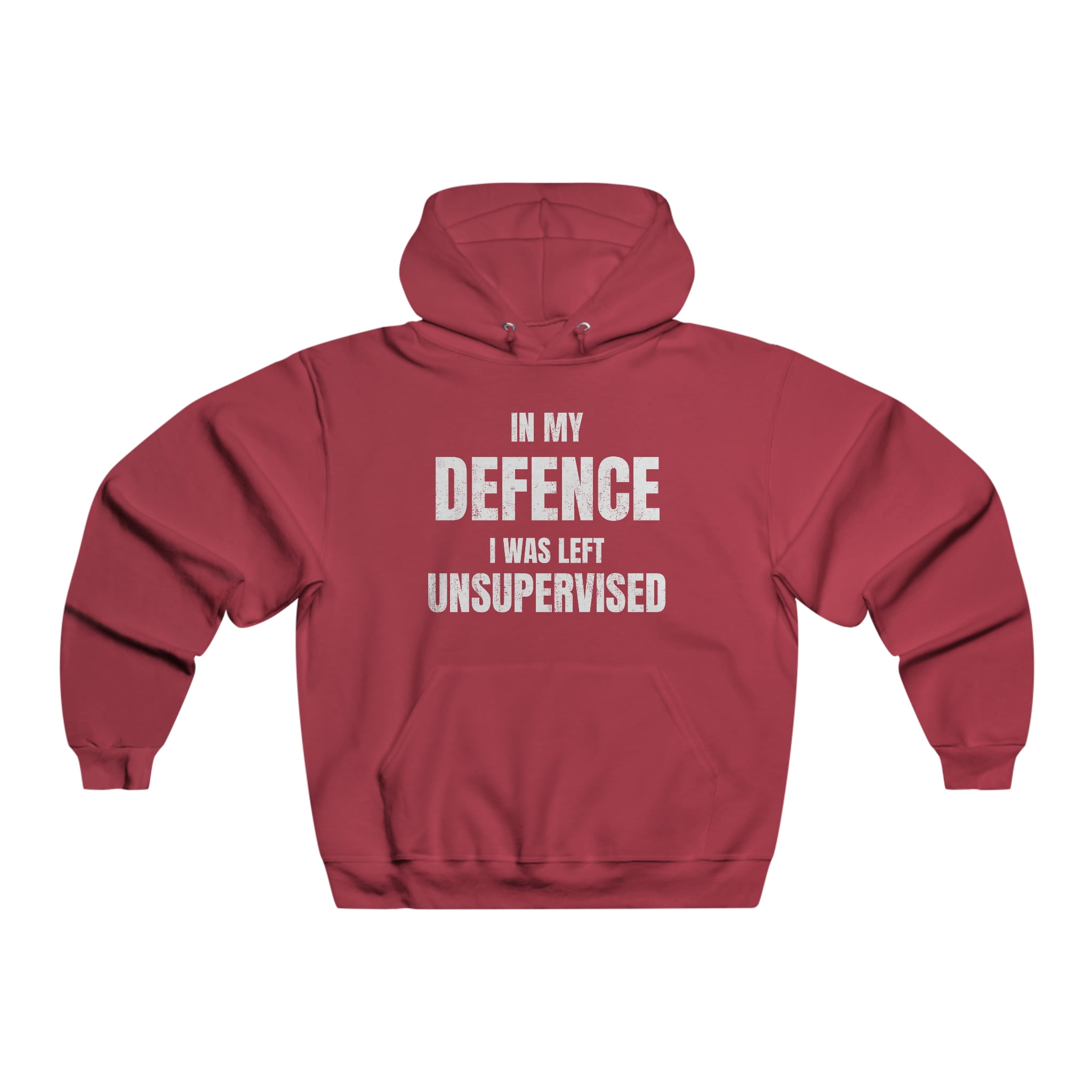 In my Defence I Was Left Unsupervised Funny Men's NUBLEND Hooded ...