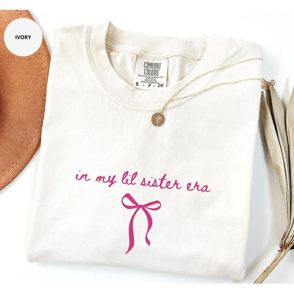 In my Lil Sister Era Coquette Shirt Cool Sister Club Ribbon Aesthetic Bow Best Sis Birthday ...