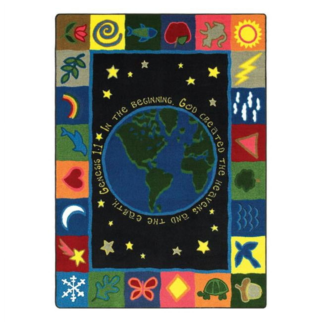 In the Beginning 5 ft.4 in. x 7 ft.8 in. WearOn Nylon Machine Tufted ...