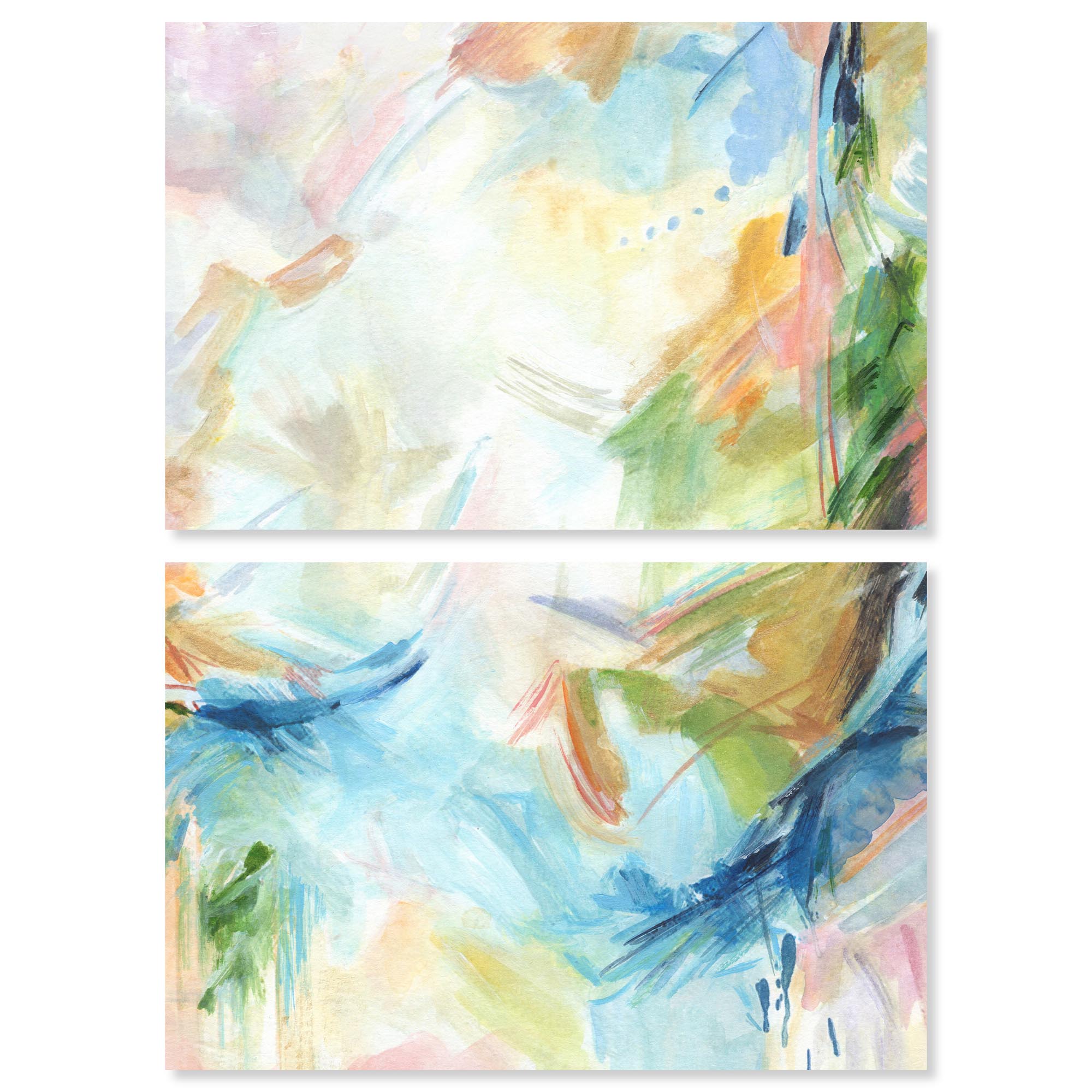 In the Beginning Canvas Set of 2 Digital Abstract Art by Art Remedy ...