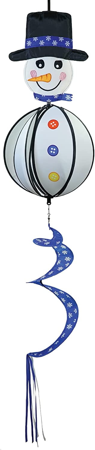 In the Breeze 2496 — Snowman with Hat Hanging Ball Spinner — Outdoor ...