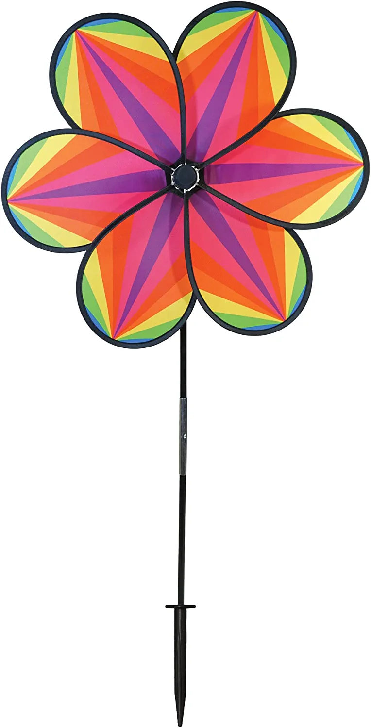 In the Breeze 2637 — 19-inch Rainbow Star Flower Spinner — Colorful and ...