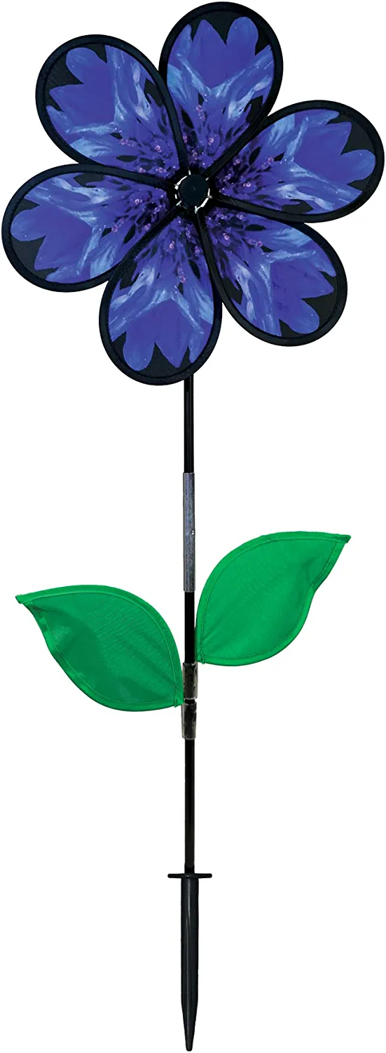 In the Breeze 2643 — 13.5-Inch Bachelor Button Spinner with Leaves ...