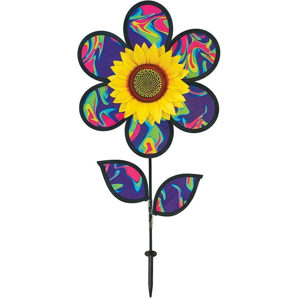 In the Breeze 2645 — 12-Inch Blue Psychedlic Sunflower Spinner with ...