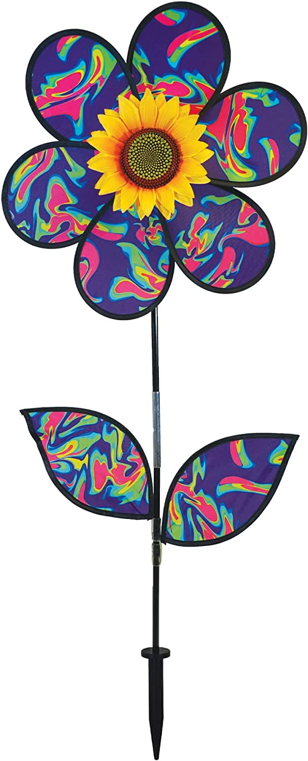 In the Breeze 2650 — 16-Inch Blue Psychedelic Sunflower Spinner with ...