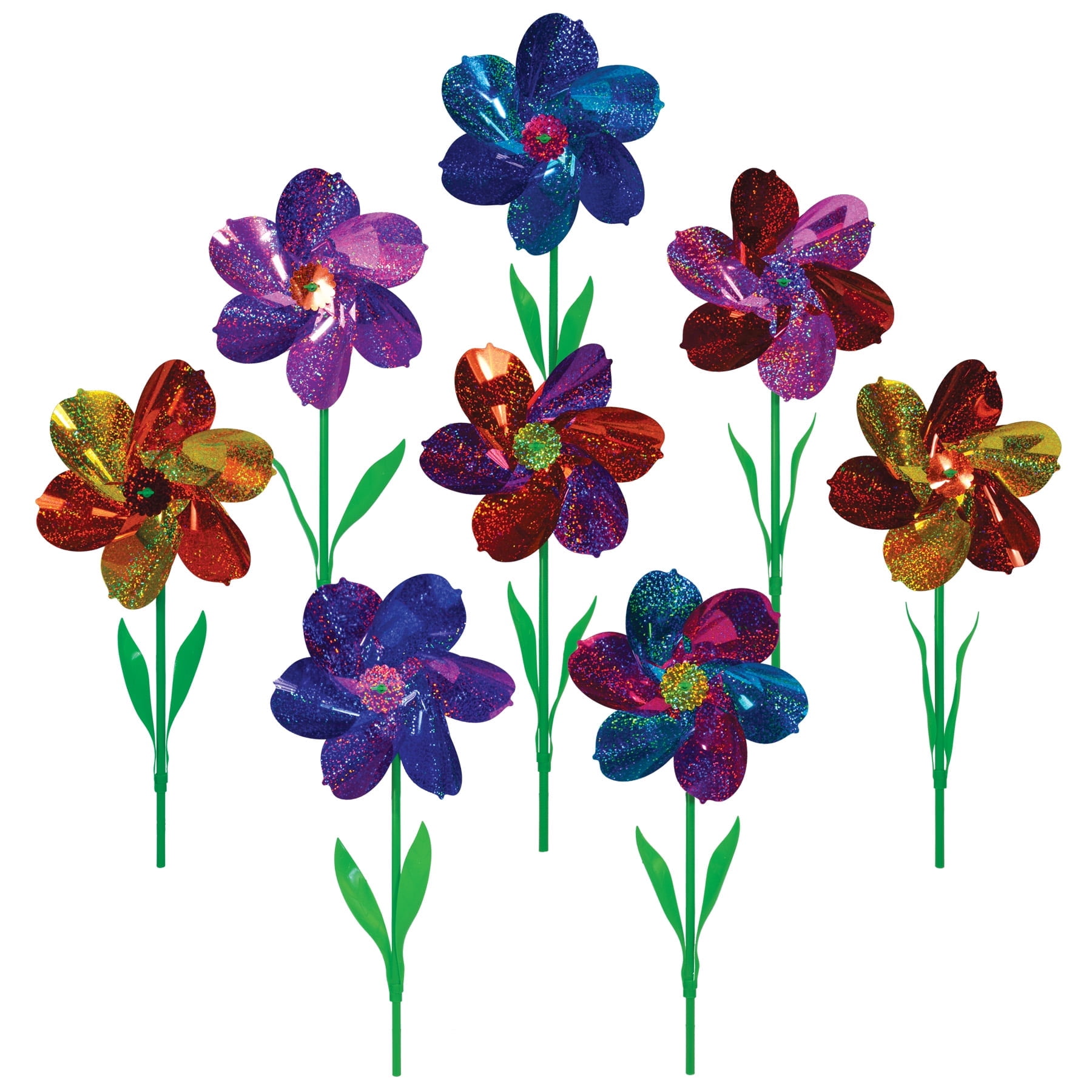In the Breeze 2721 — Mylar Rainbow Flower Pinwheel with Leaves ...
