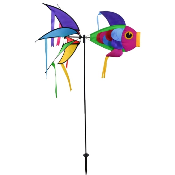 In the Breeze Rainbow Damselfish Wind Spinner, Large Outdoor Kinetic ...