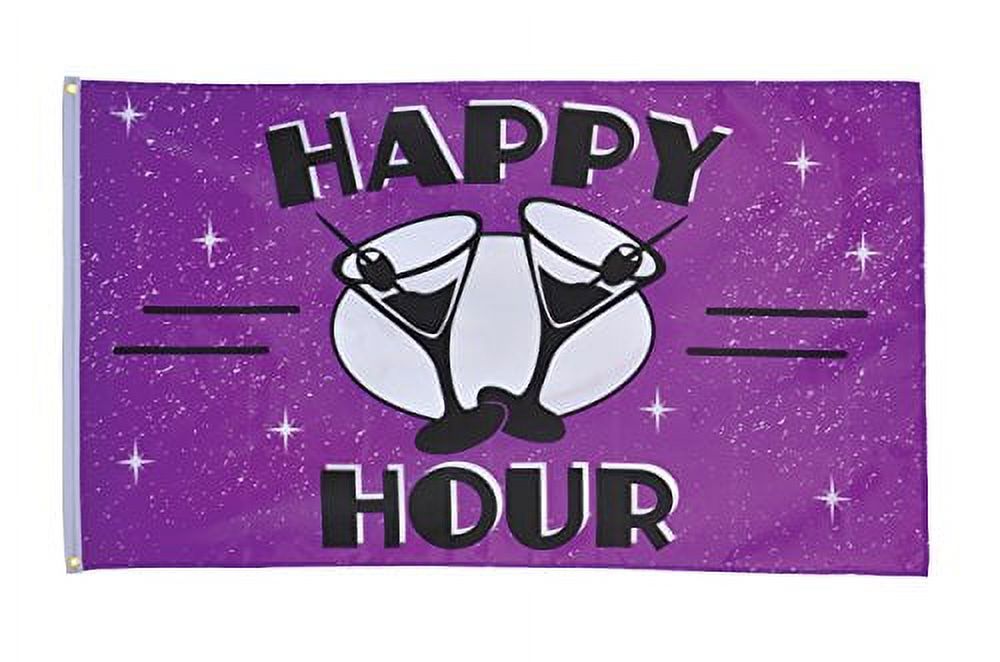 In the Breeze 3644 — Happy Hour Grommet Flag, 3 by 5-Feet — Novelty ...