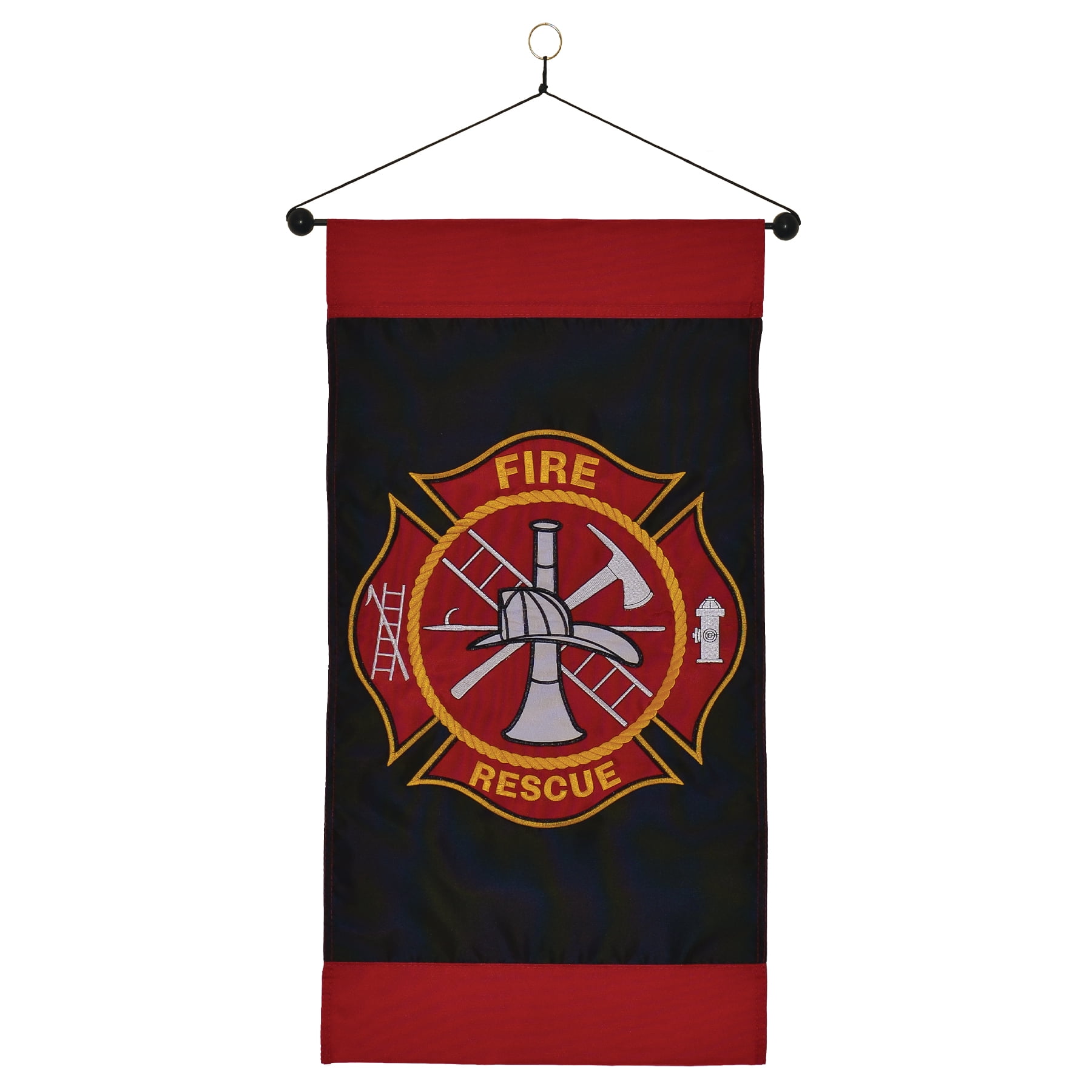 In the Breeze 4478 — Fire Rescue Logo Vertical Hanging Banner 12 x 24 ...