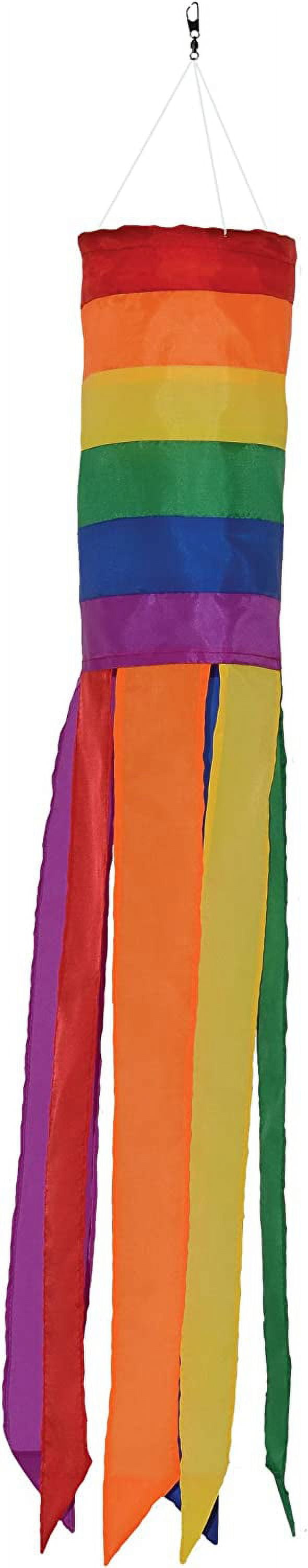 In the Breeze 24-Inch Rainbow Column Windsocks, Colorful Outdoor Garden ...