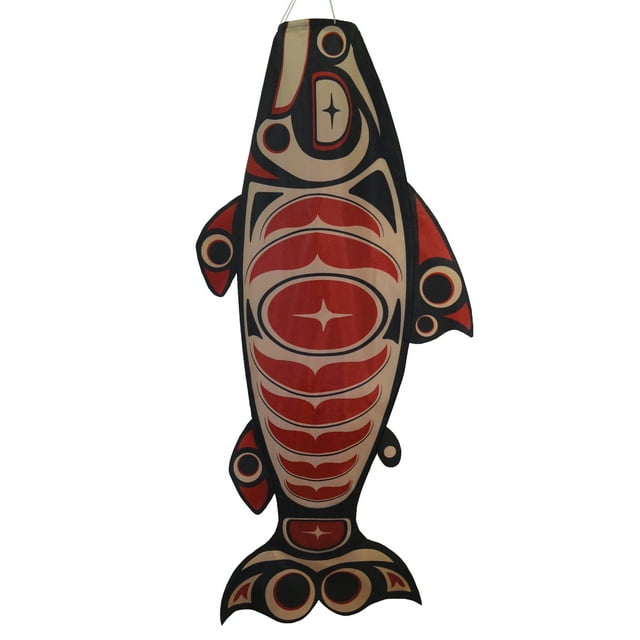 In the Breeze 5120 — Salmon Totem 48" Fish Windsock — Colorful Hanging ...