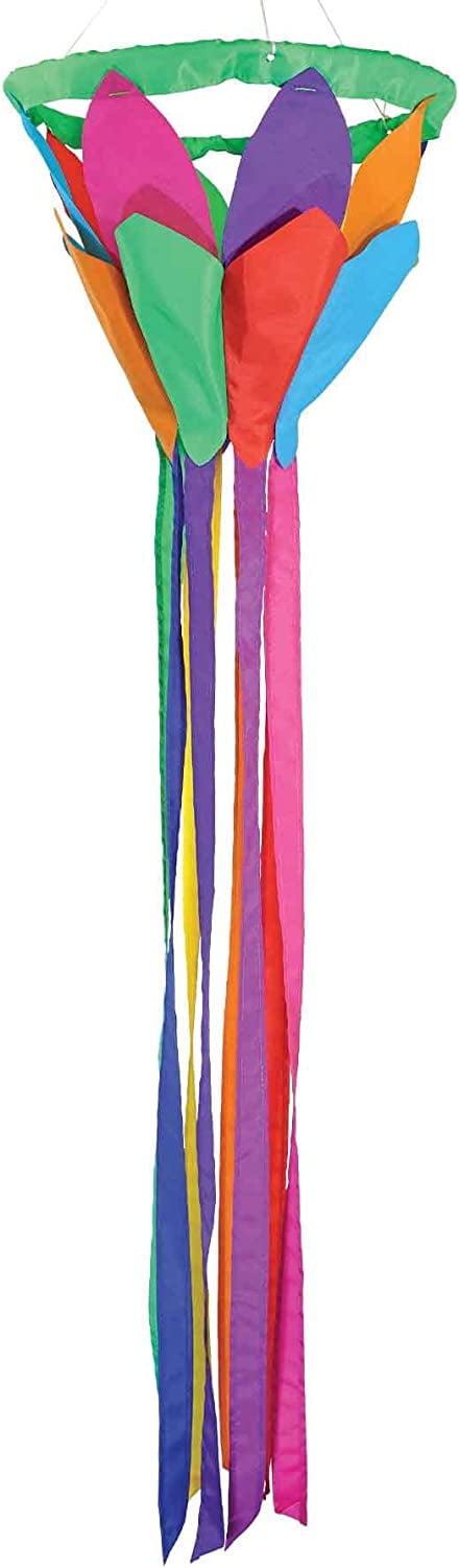 In the Breeze Kaleidoscope 38" Lotus Flower Windsock, Outdoor Floral ...