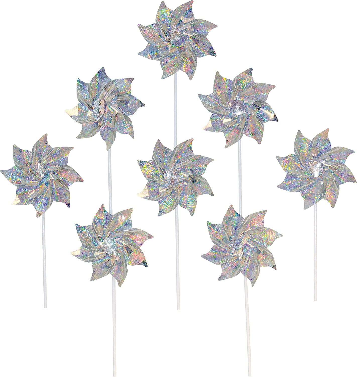 In the Breeze Silver Mylar Pinwheel - Sparkly Silver Spinners - Good ...