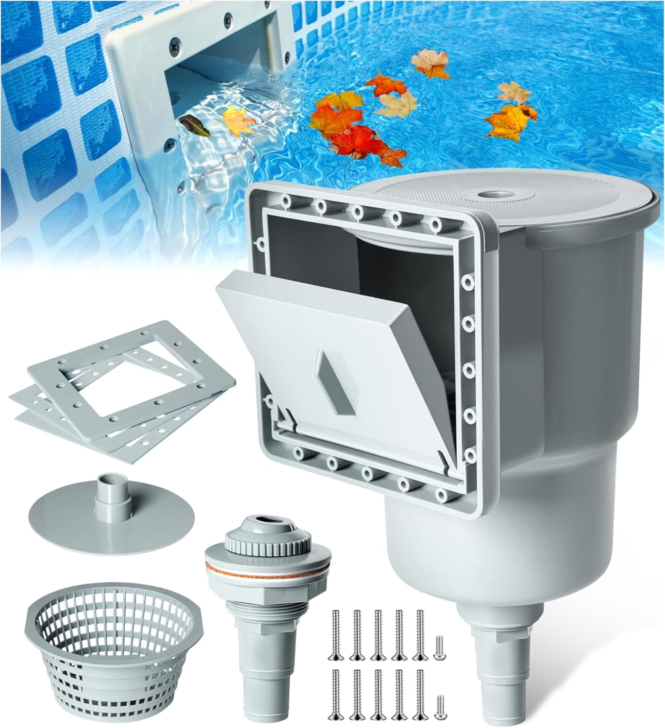 In-wall Pool Skimmer for Above Ground and In-ground Pools, Heavy Duty ...