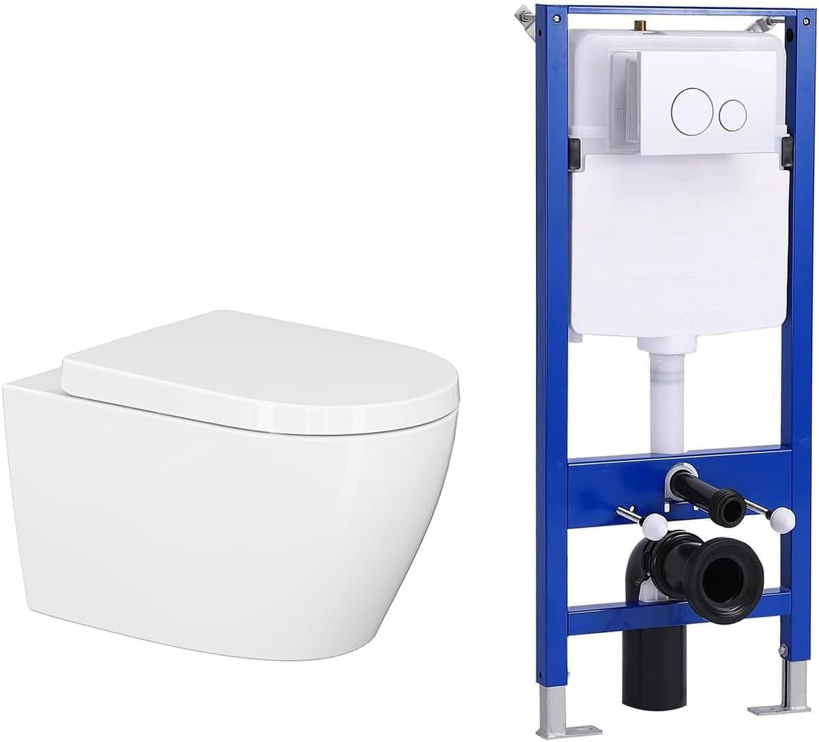 In-wall Smart Toilet Combo Set - Toilet Bowl With Soft-Close Seat, Tank ...