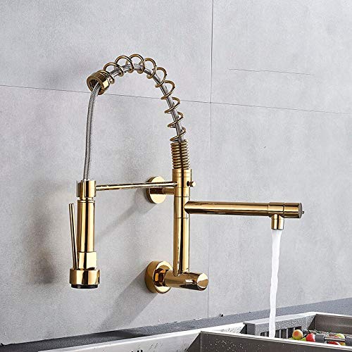 InArt Single Lever WallMounted Kitchen Sink Tap 360 Swivel PullDown ...