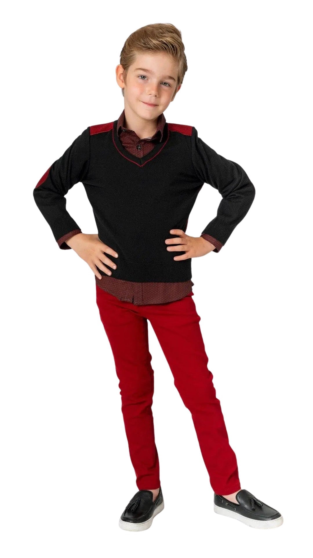 InCity Boys Tween 7-14 Years Regular Fit Boot Cut Burgundy Rodriges ...