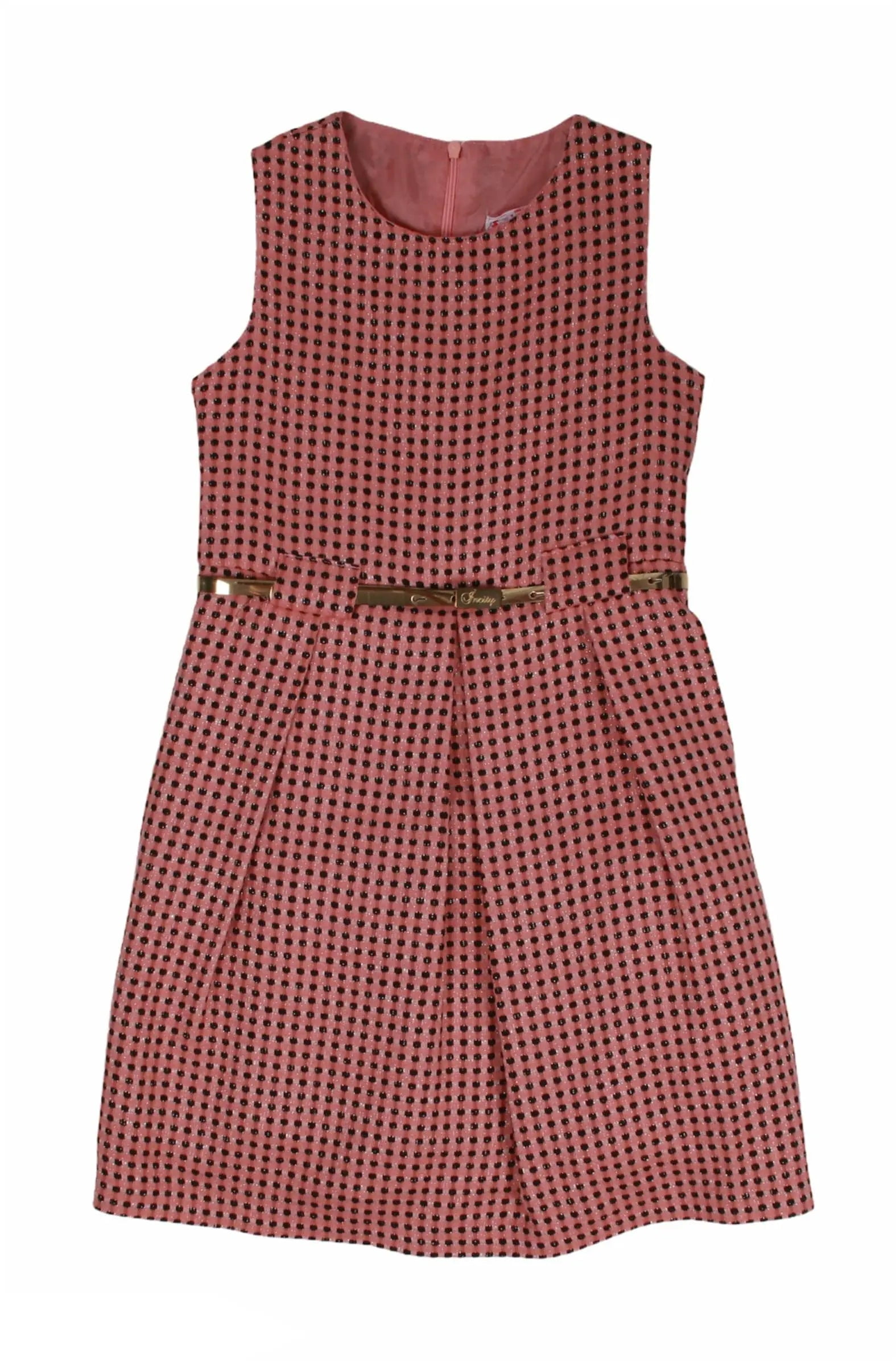 InCity Girls Tween 7-14 Years Tween Red Salmon Sleeveless Belted Midi ...