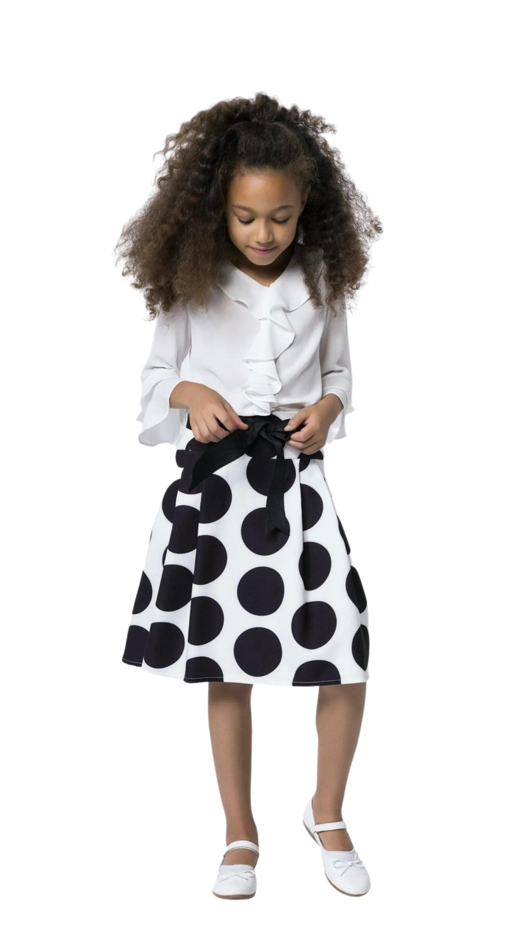 InCity Girls Tween 7-14 Years Tween White Long Sleeve Solid Cascade ...