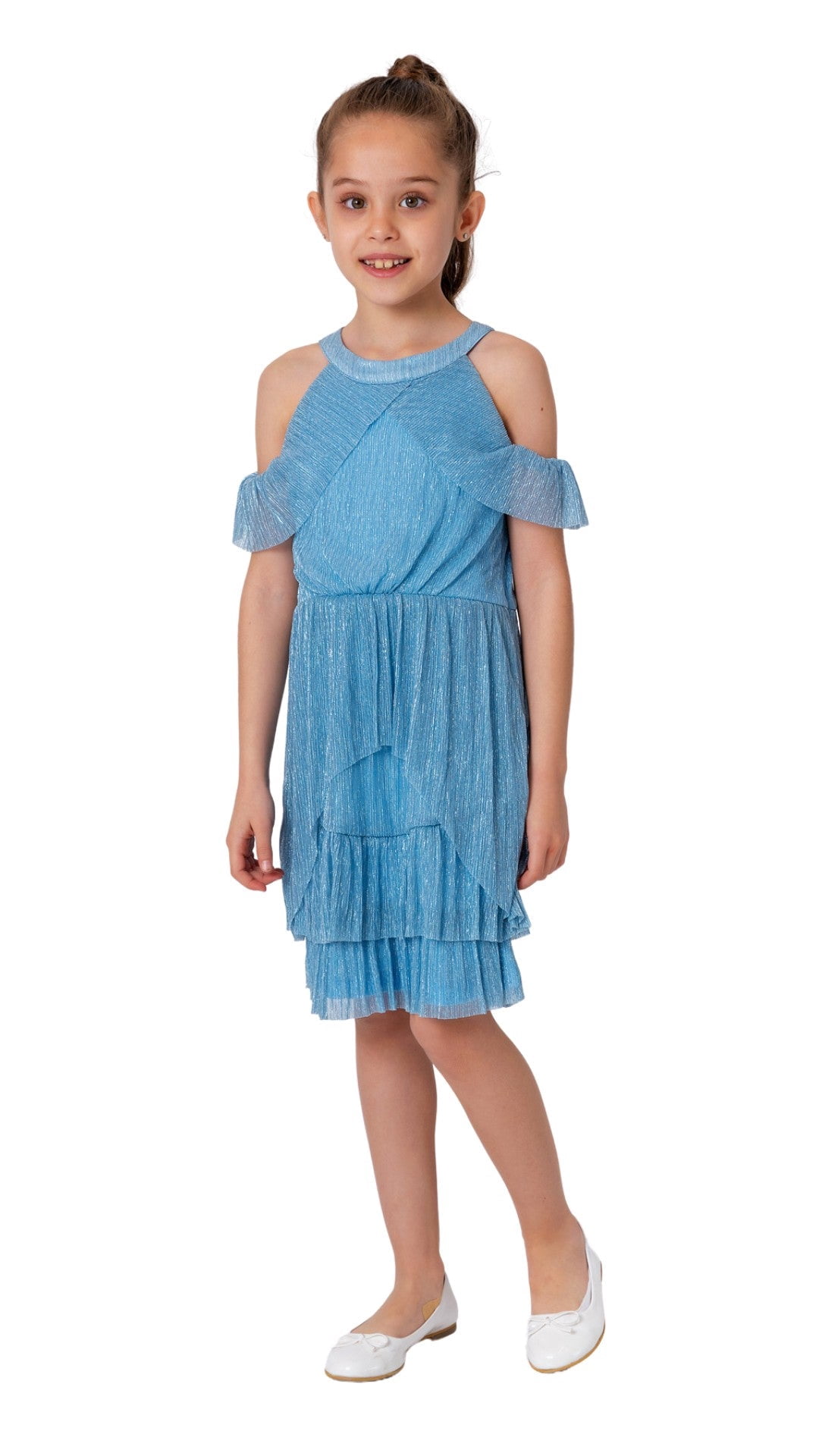 InCity Girls Tween 7y-14y Round Neck Sleeveless Tiered Festive Dress ...