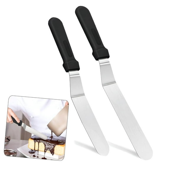ANYWAY.GO 6"+8" Angled Icing Spatulas, Steel Cake , with Sturdy Handle ...