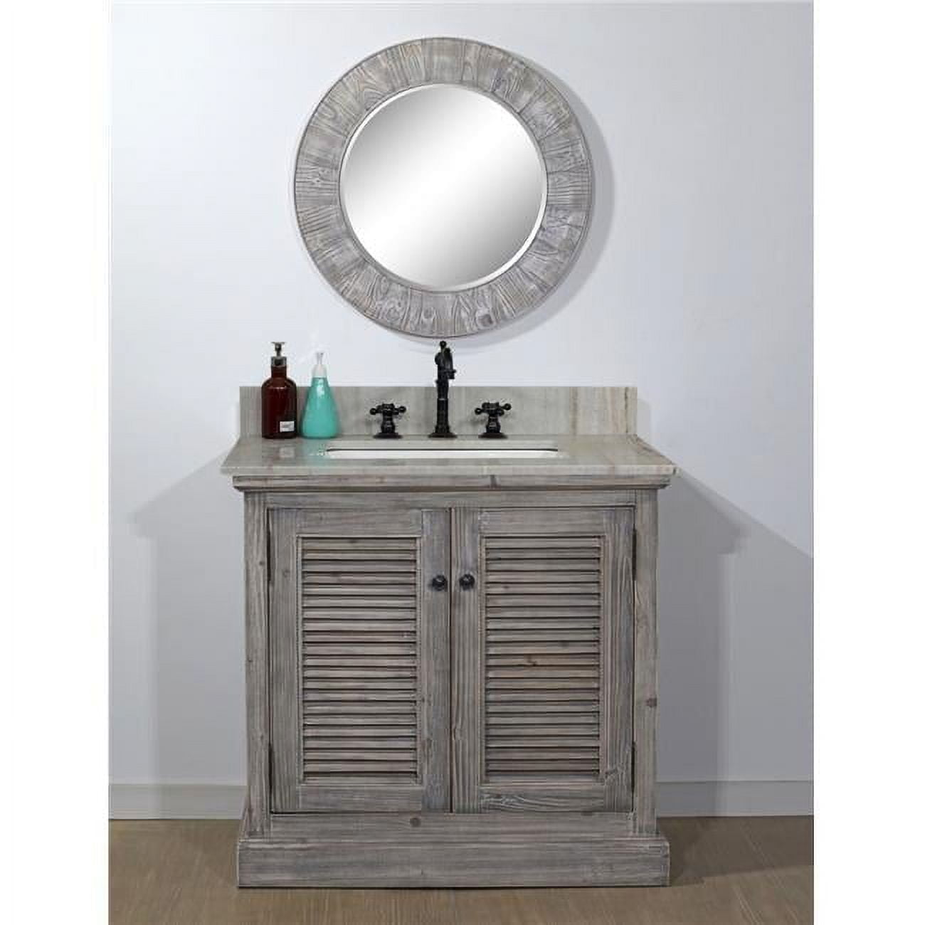 InFurniture WK1936-G-CS SQ TOP 36 in. Solid Recycled Fir Single Sink ...