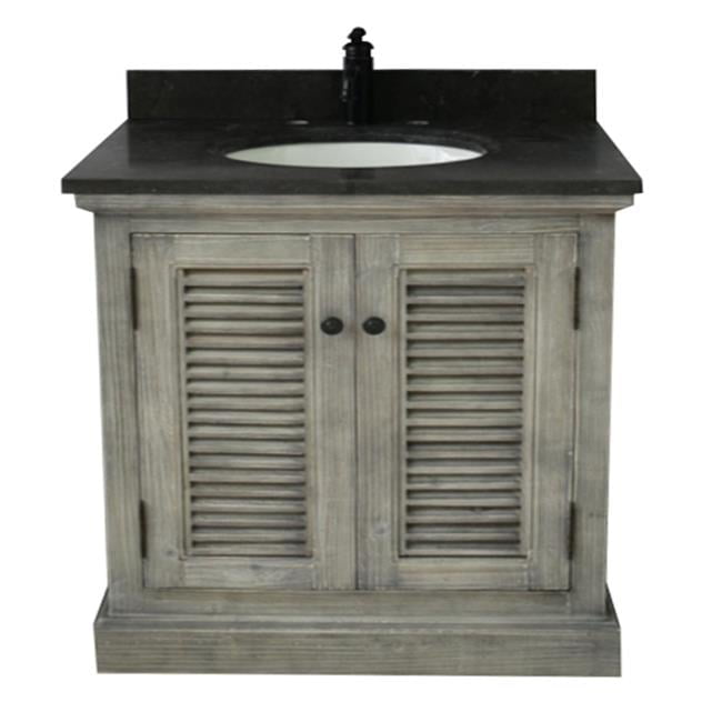 InFurniture WK1936-G plus WK top 37 in. Rustic Solid Fir Sink Vanity In ...