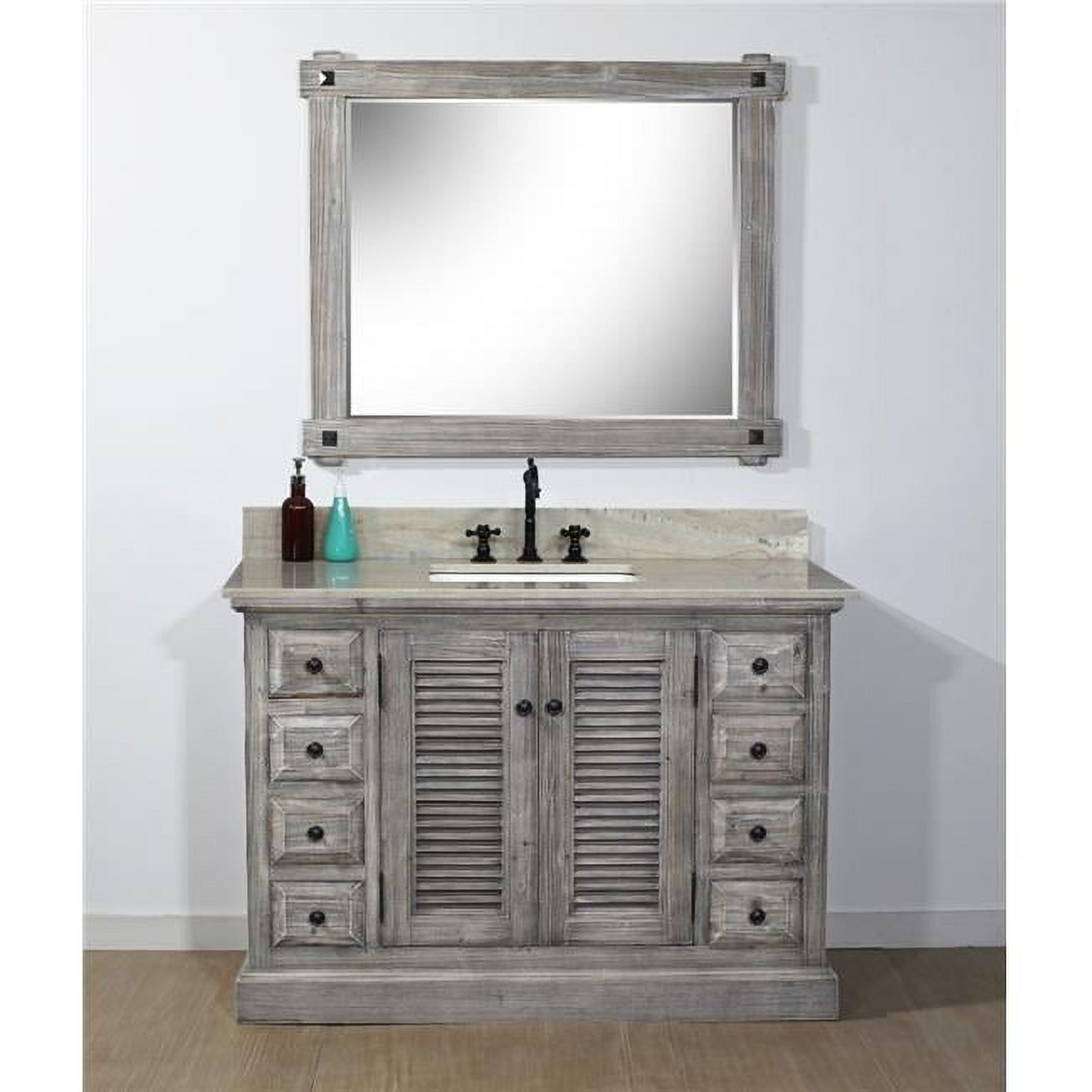 InFurniture WK1948-G-CS SQ TOP 48 in. Solid Recycled Fir Single Sink ...