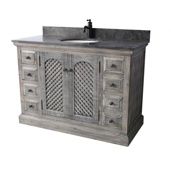InFurniture WK8148-G plus WK Top 48 in. Rustic Solid Fir Sink Vanity In ...