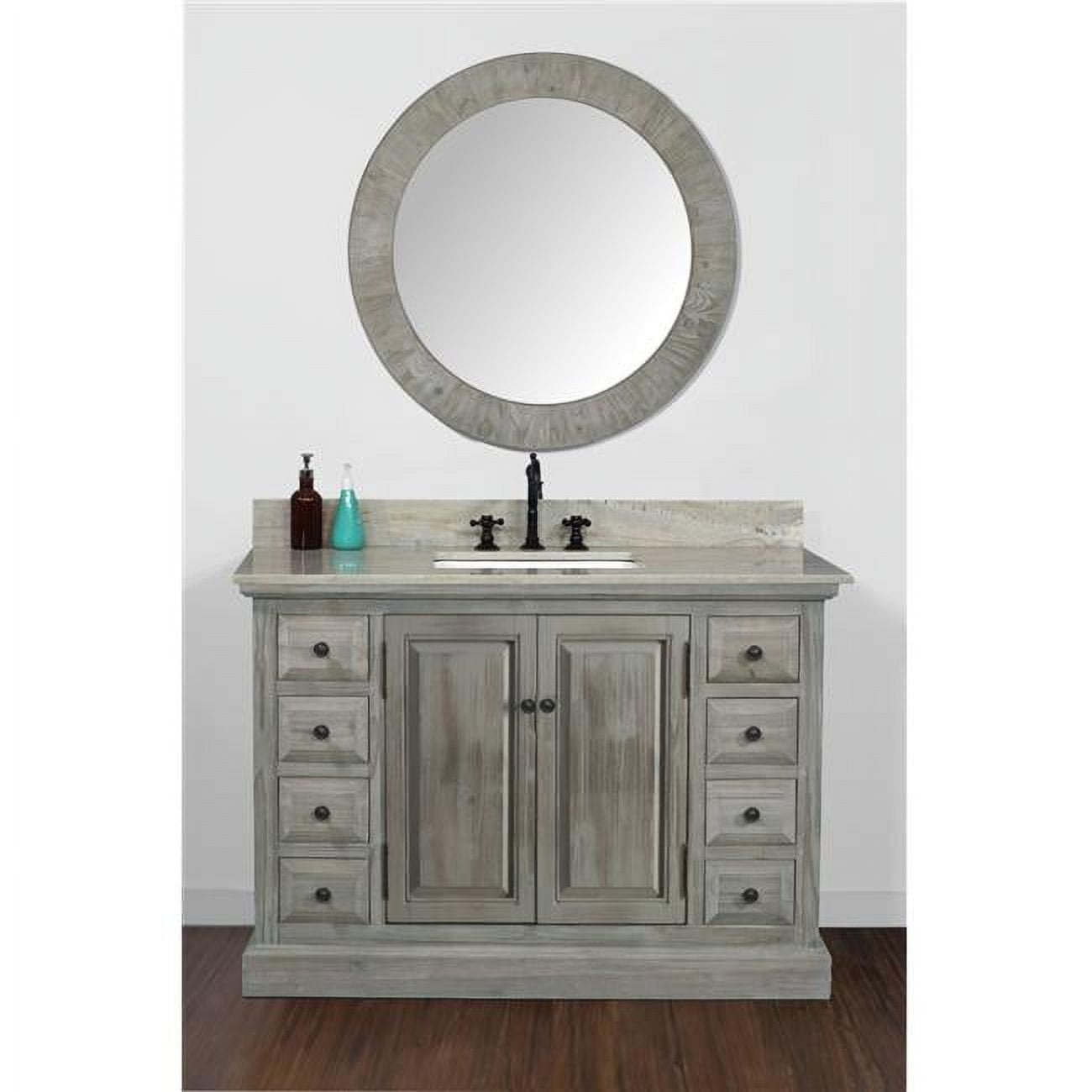 InFurniture WK8348-CS SQ TOP 48 in. Solid Recycled Fir Double Sink ...