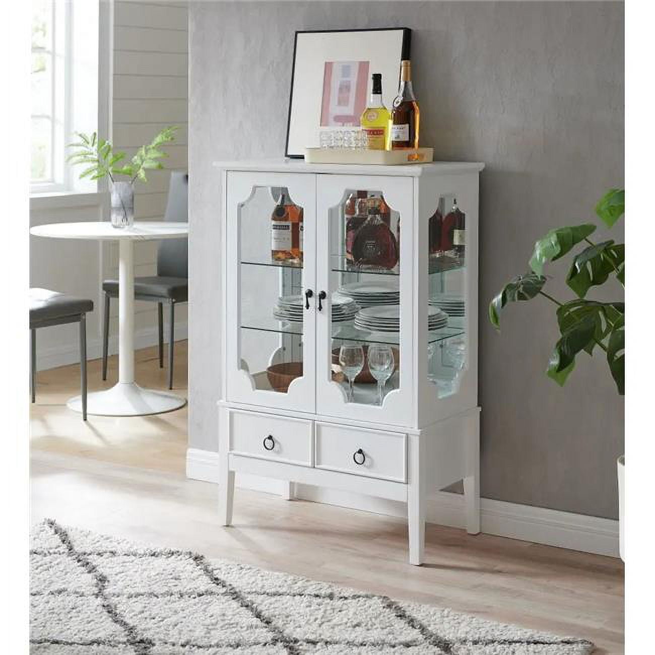 InRoom Furniture CU1445 28 x 15 x 43 in. Curio Cabinet, White - Walmart.com