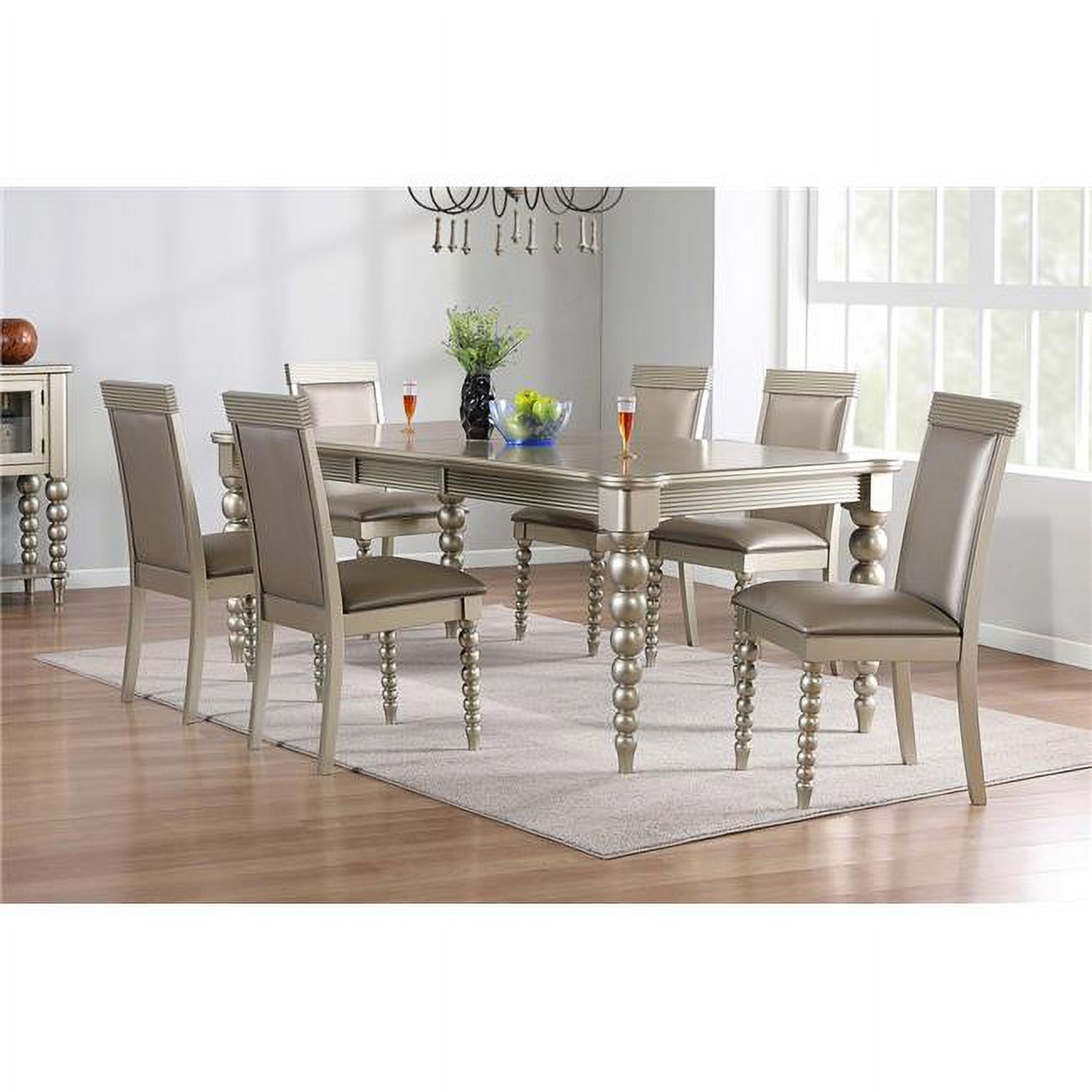 InRoom Furniture D6501-T Dining Table, Champagne - Walmart.com