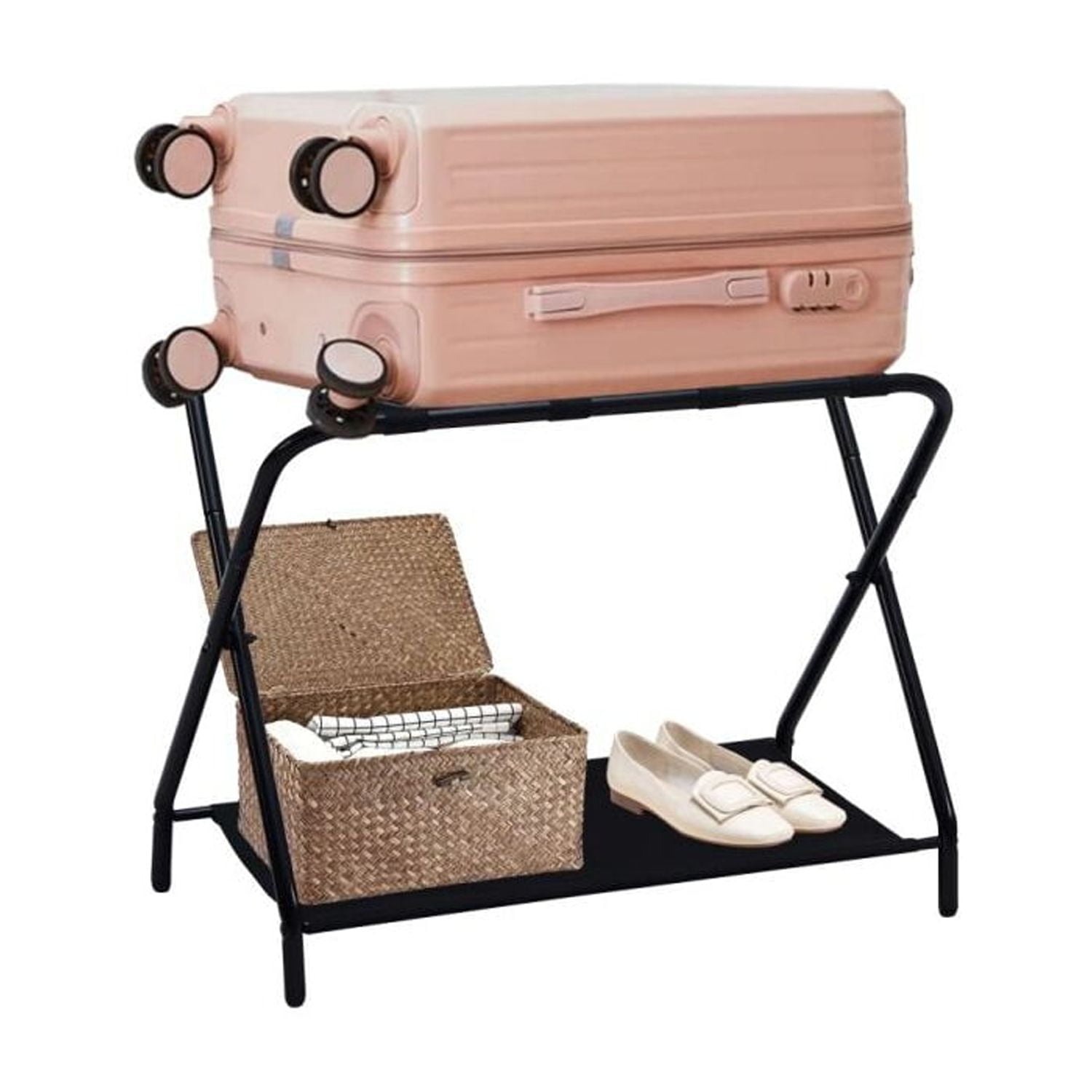 InRoom Furniture LRK167 27 x 15 x 21 in. Luggage Rack, Black - Walmart.com