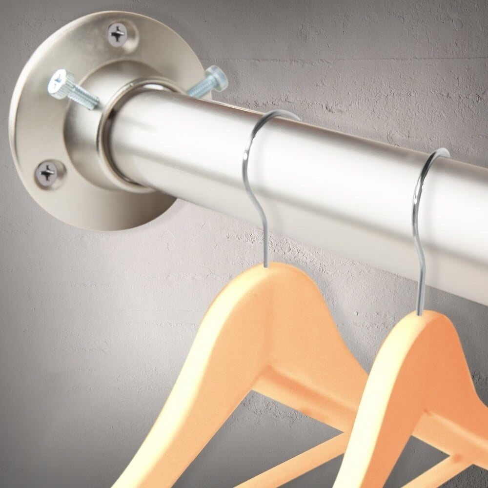 InStyleDesign 1" Premium Adjustable Closet Rod and Socket Set satin ...