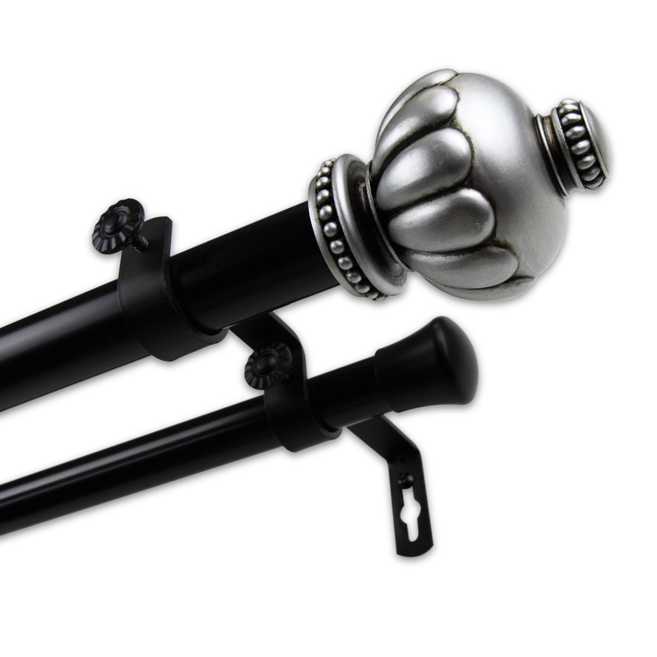 InStyleDesign 1" Two Tone Imperial Collection Double Curtain Rod Sandro ...