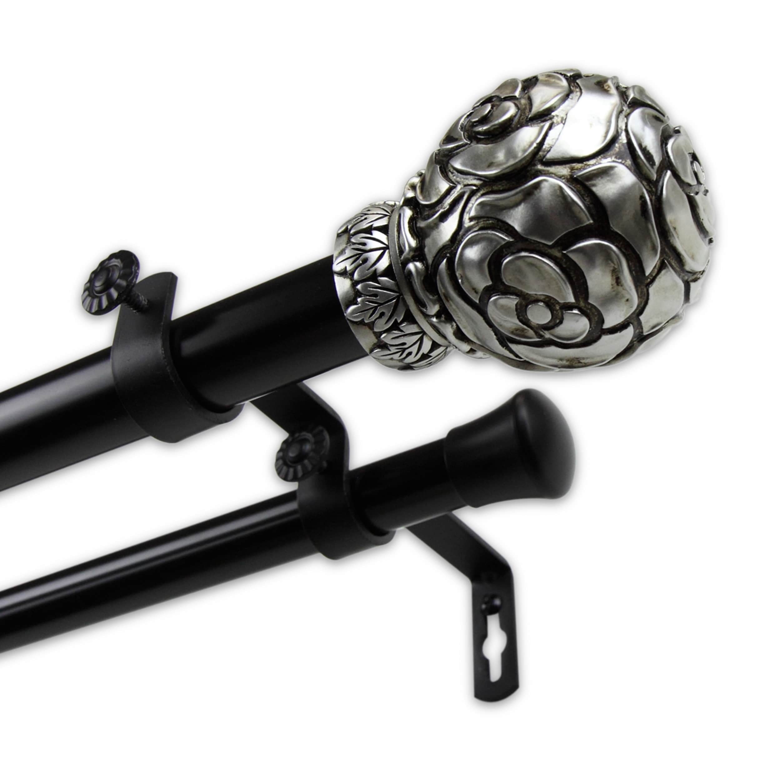 InStyleDesign 1-inch Two Tone Royalty Collection Double Curtain Rod ...