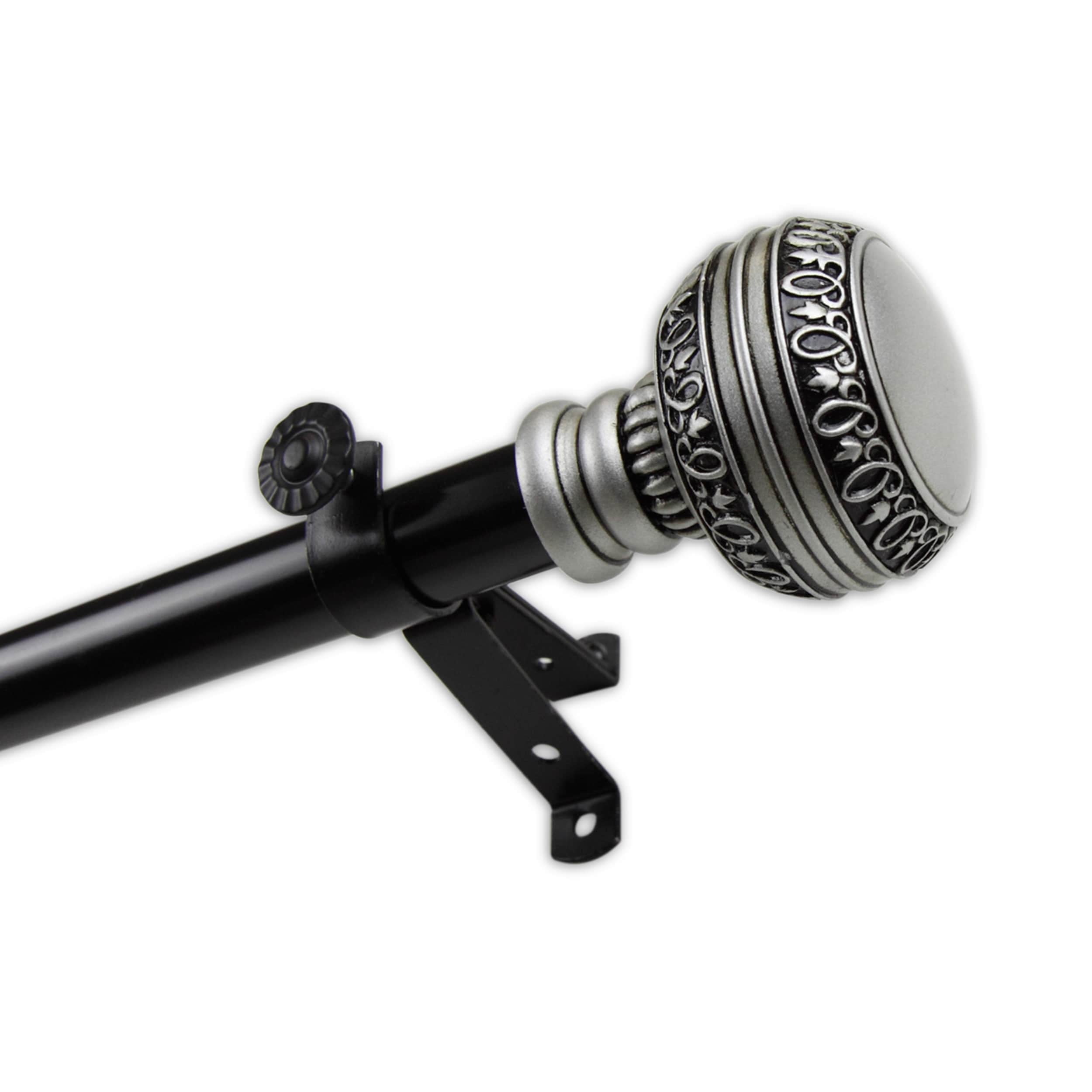 InStyleDesign 13/16" Two Tone Ornate Collection Curtain Rod Helena ...