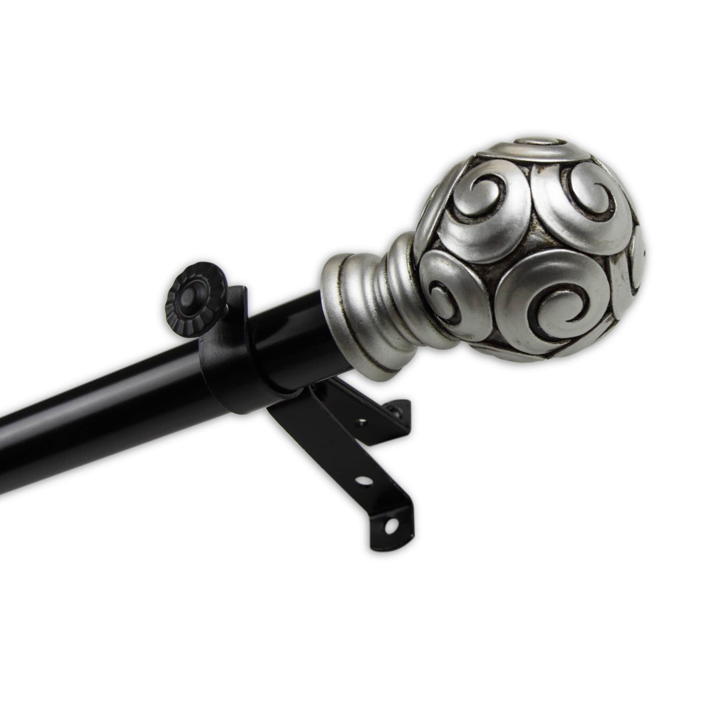 InStyleDesign 13/16" Two Tone Ornate Collection Curtain Rod Lux Finial ...