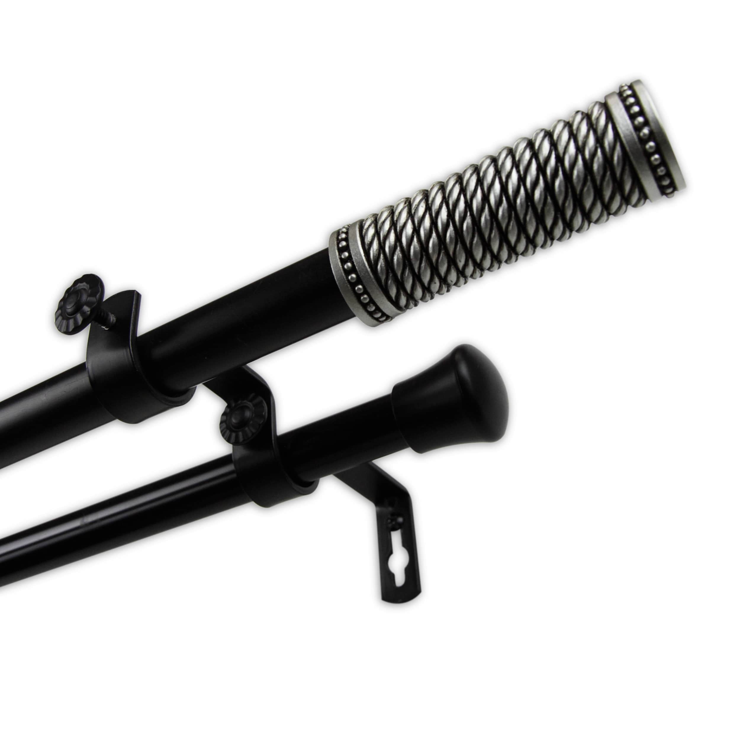 InStyleDesign 13/16" Two Tone Pedestal Collection Double Curtain Rod ...