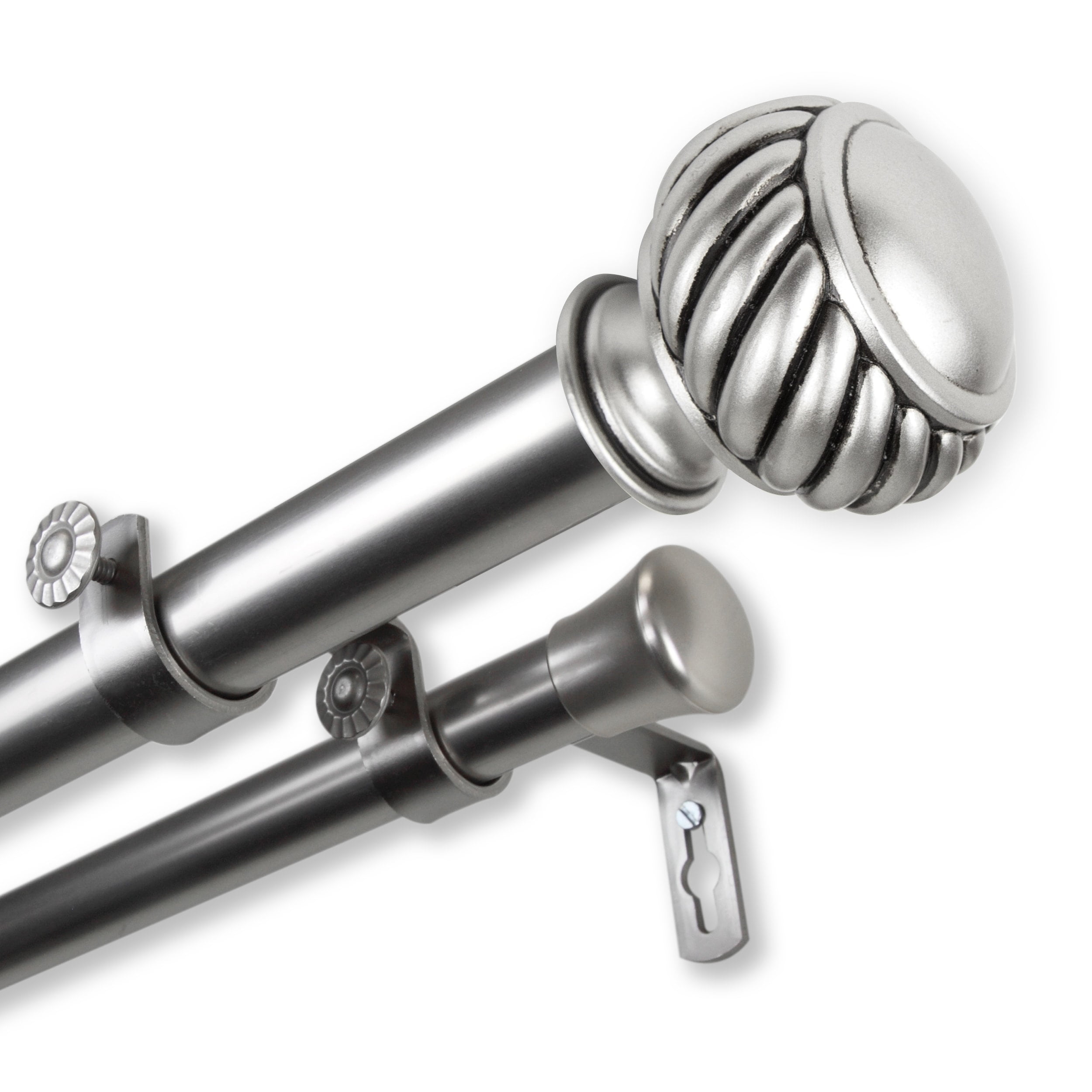 InStyleDesign Barta 1 inch Diameter Adjustable Double Curtain Rod satin ...