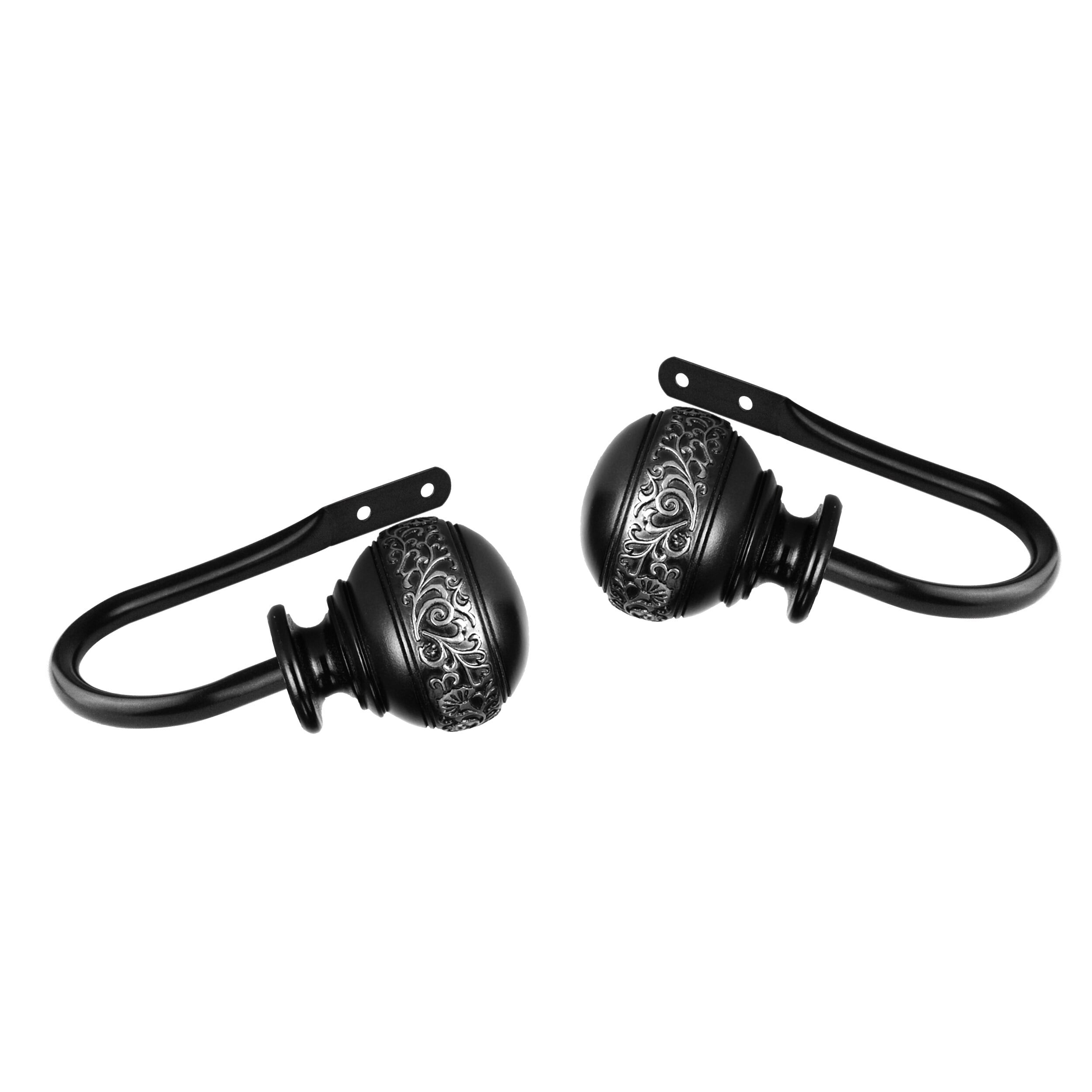 InStyleDesign Nadine Curtain Holdback Pair - n/a Black Black Finish ...