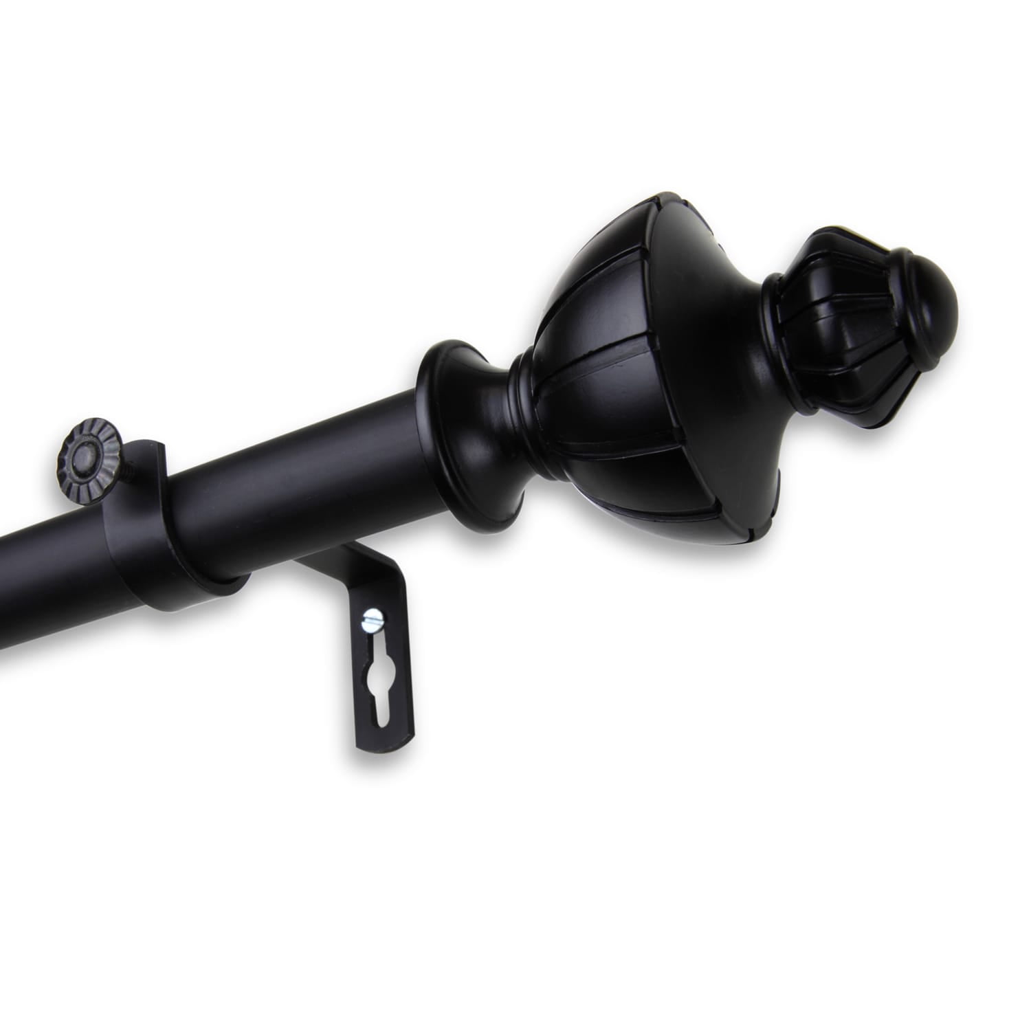 InStyleDesign Oden Adjustable Curtain Rod Black 28 to 48 inches Black ...
