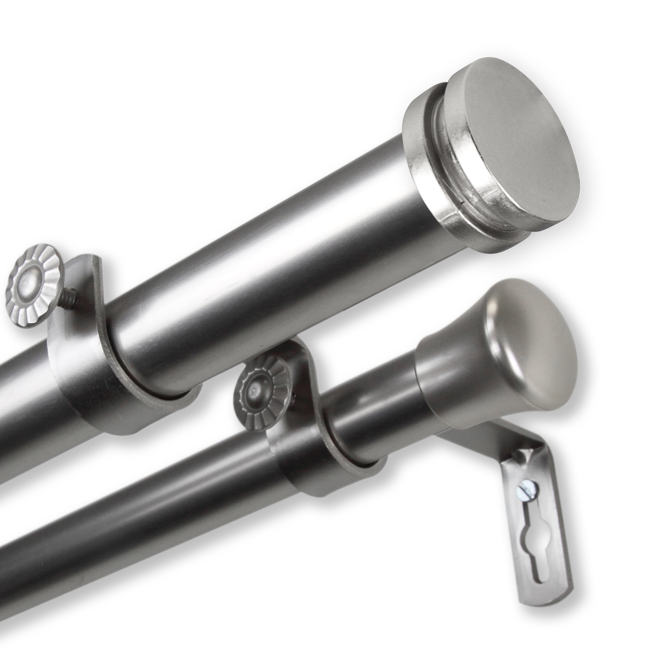 InStyleDesign Pita 1 inch Diameter Adjustable Double Curtain Rod satin ...